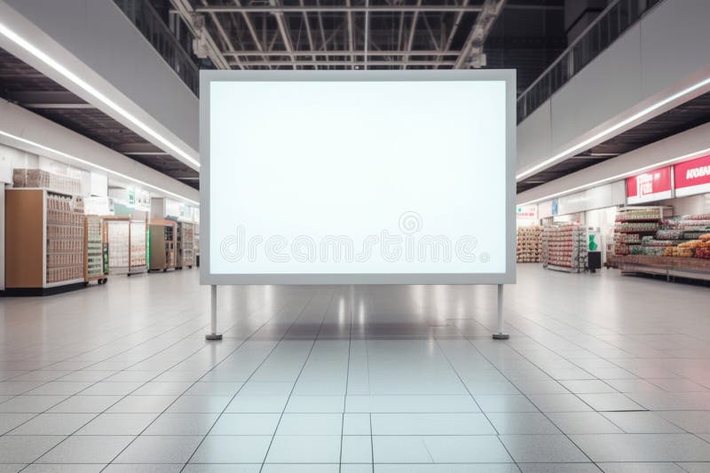 Minimalist Mock-up of a Blank Poster Template Board in Loft Interior ...