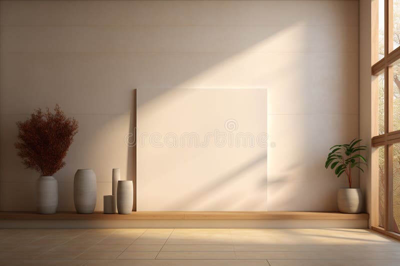 Elegant Presentation of a Minimalist Mock Up with Panels, Lighting and ...