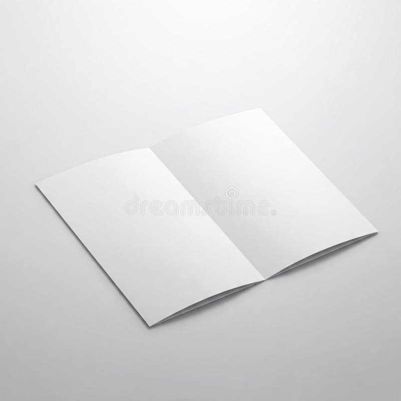 Blank Open Booklet Mockup on Clean White Background Stock Illustration ...