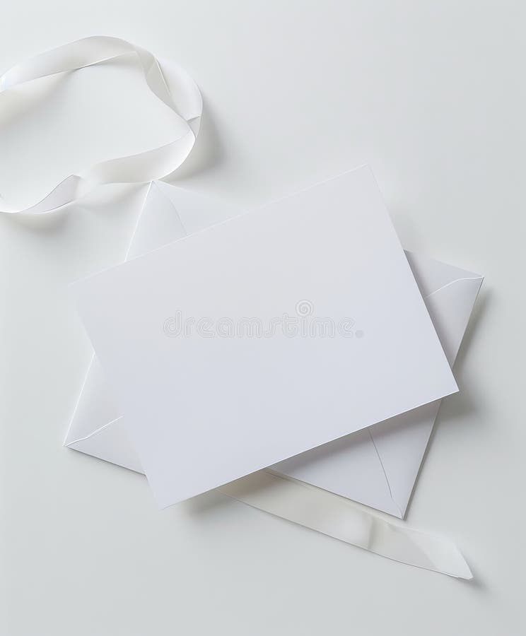 Minimalist Mockup of a Blank White Invitation Card Stock Image - Image ...