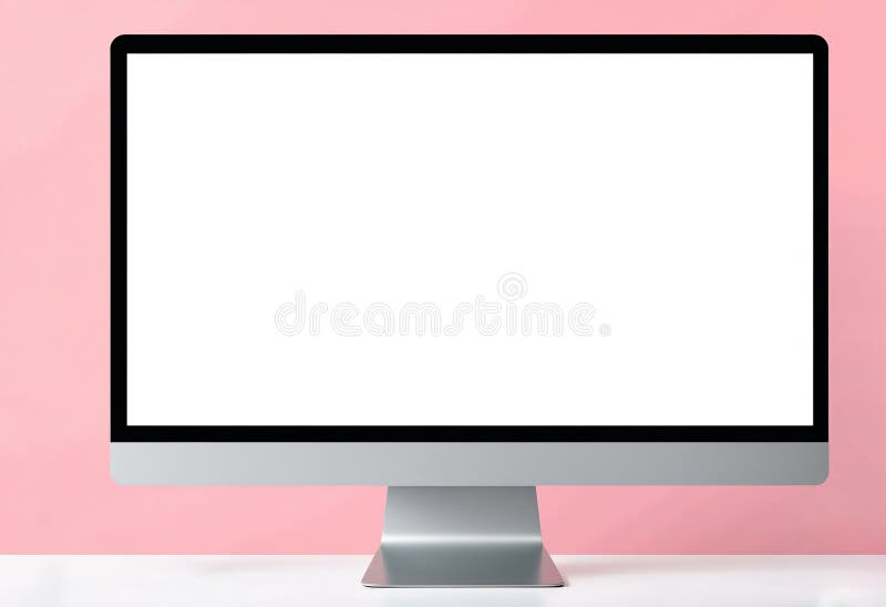 Minimalist Mockup of Computer Display on Desk in Home Office. PC ...