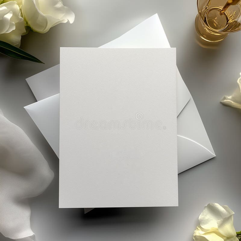 Minimalist Mockup Featuring a Blank Invitation Card and Envelope ...