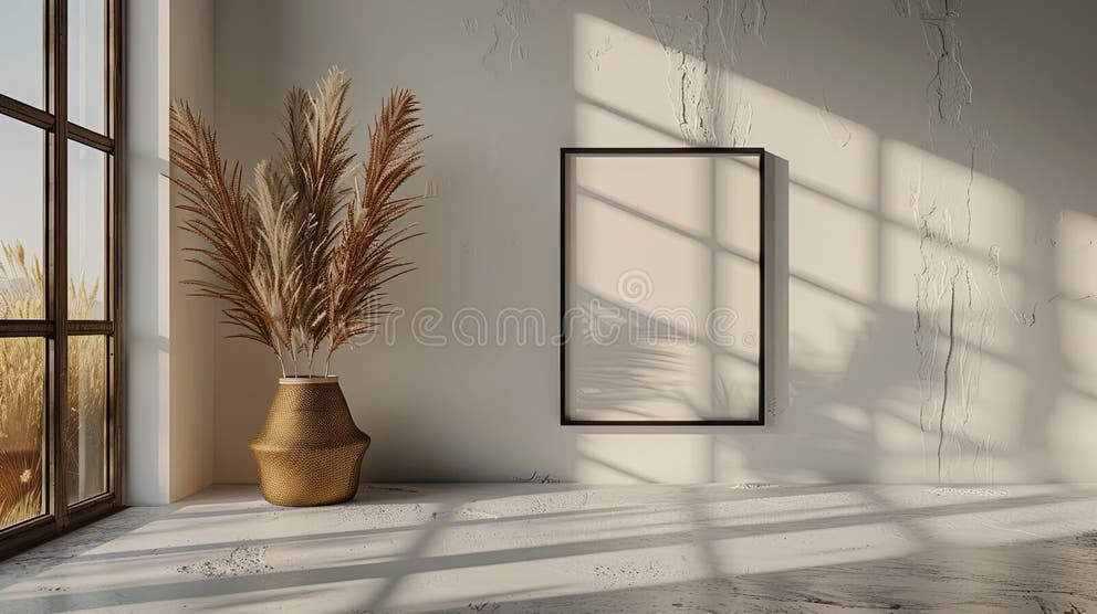 Minimalist Mockup Featuring a Thin Black Frame Against a Pristine White ...