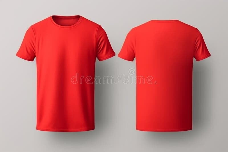 Minimalist Mockup, Red T-shirt, Front and Back View, Isolated Plain ...