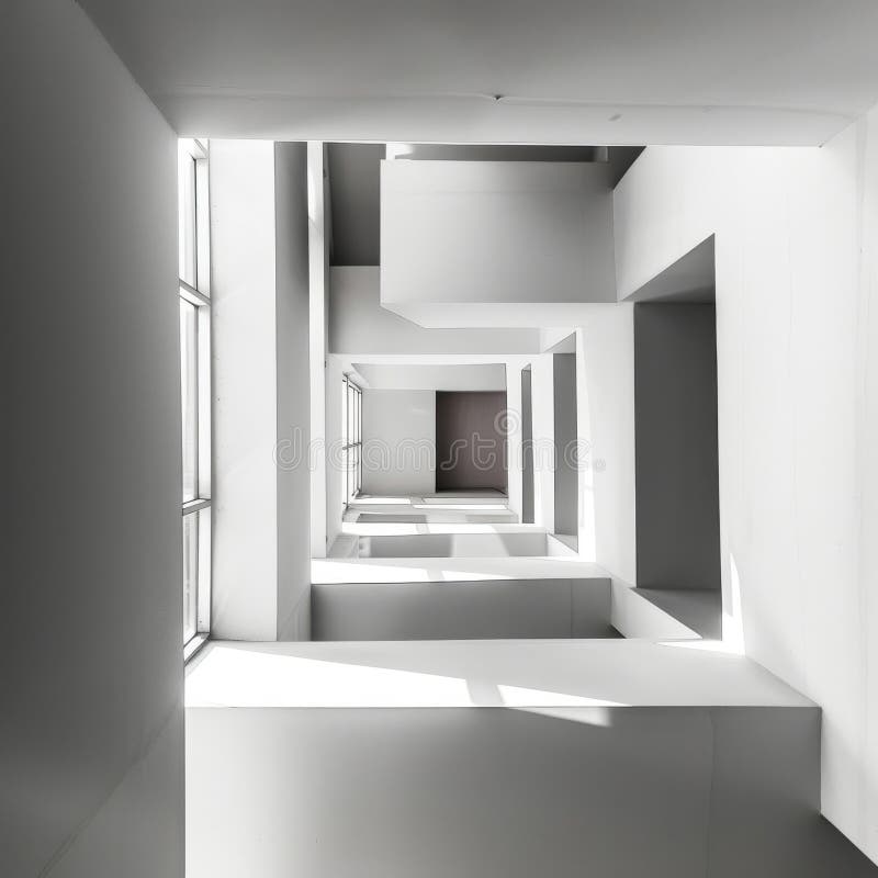 Minimalist Modern Architecture Interior Stock Photo - Image of ...