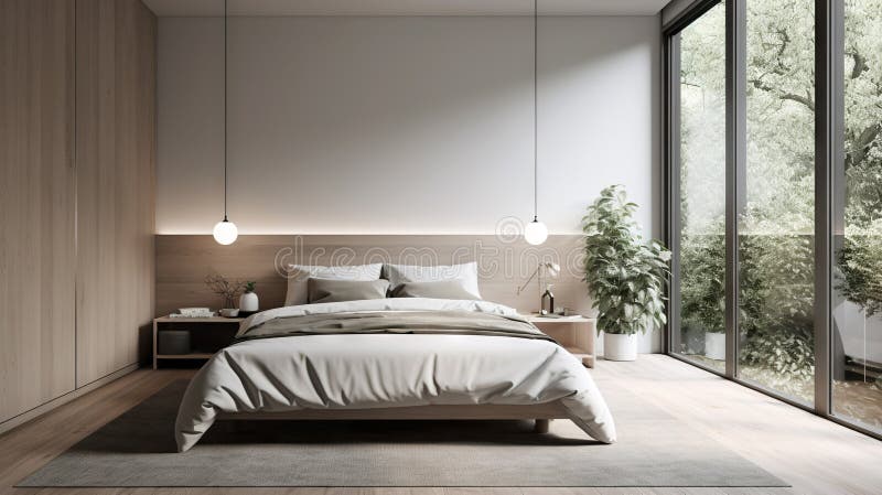 Minimalist and Modern Bedroom - Generative AI, AI Generated Stock ...