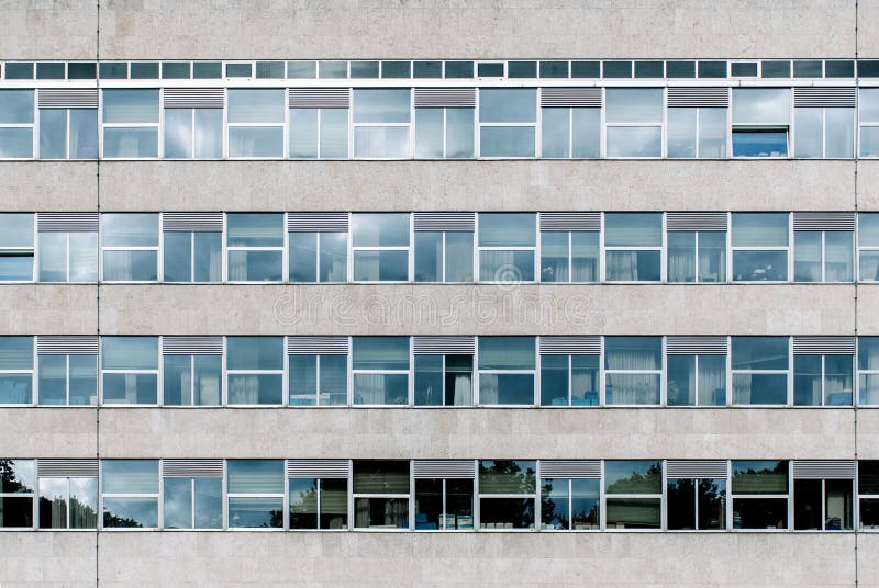 Minimalist Modern Building with Glass Windows Stock Photo - Image of ...