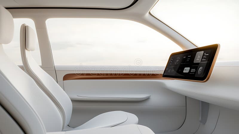 Minimalist Modern Car Dashboard Interior Design Stock Illustration ...