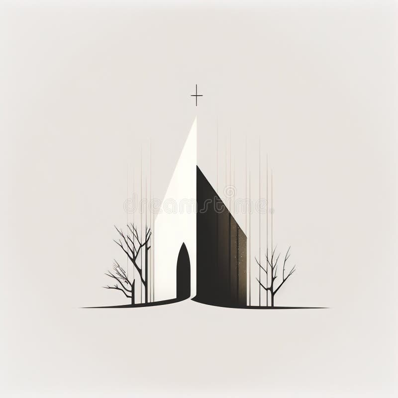 Minimalist Modern Church Logo Design Ai Generated Stock Illustration ...