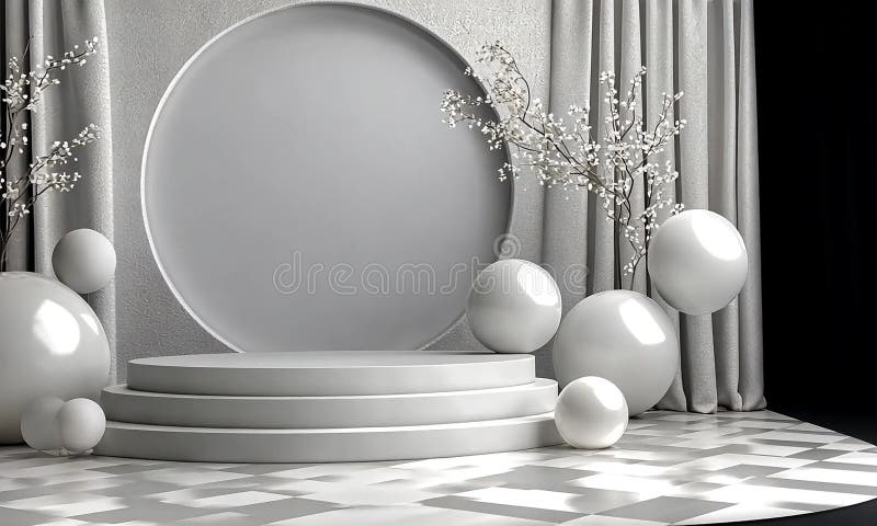 Minimalist, Modern Display Podium with Decorative Elements Stock Video ...