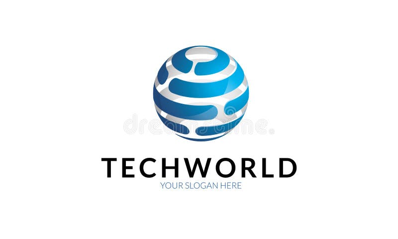 Tech World Logo Template stock vector. Illustration of logo - 103094154