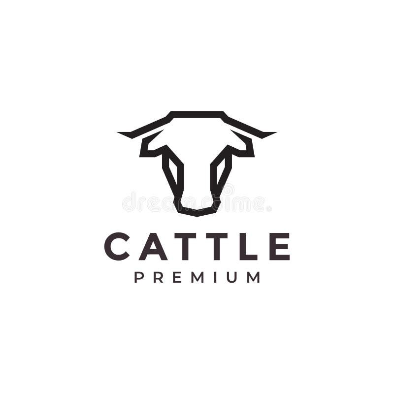 Minimalist Modern Head Cow Cattle Logo Stock Vector - Illustration of ...