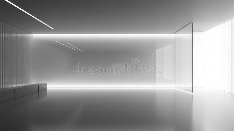 Minimalist Modern Interior Space Design with Bright Lighting Stock ...