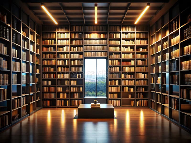 Minimalist Modern Library Interior Design a Serene Space for Book ...