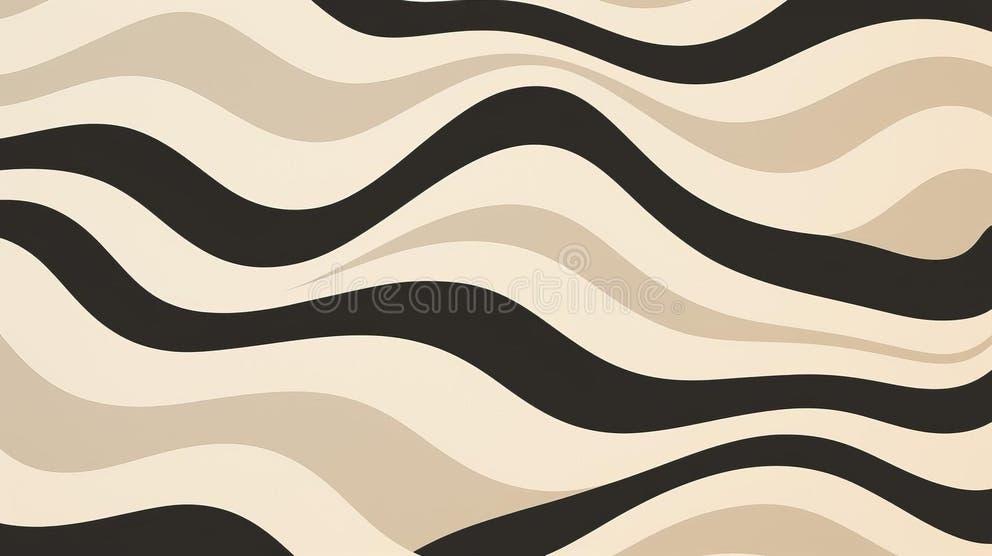 Minimalist Modern Op Art Design with Wavy Neutral Patterns Stock ...
