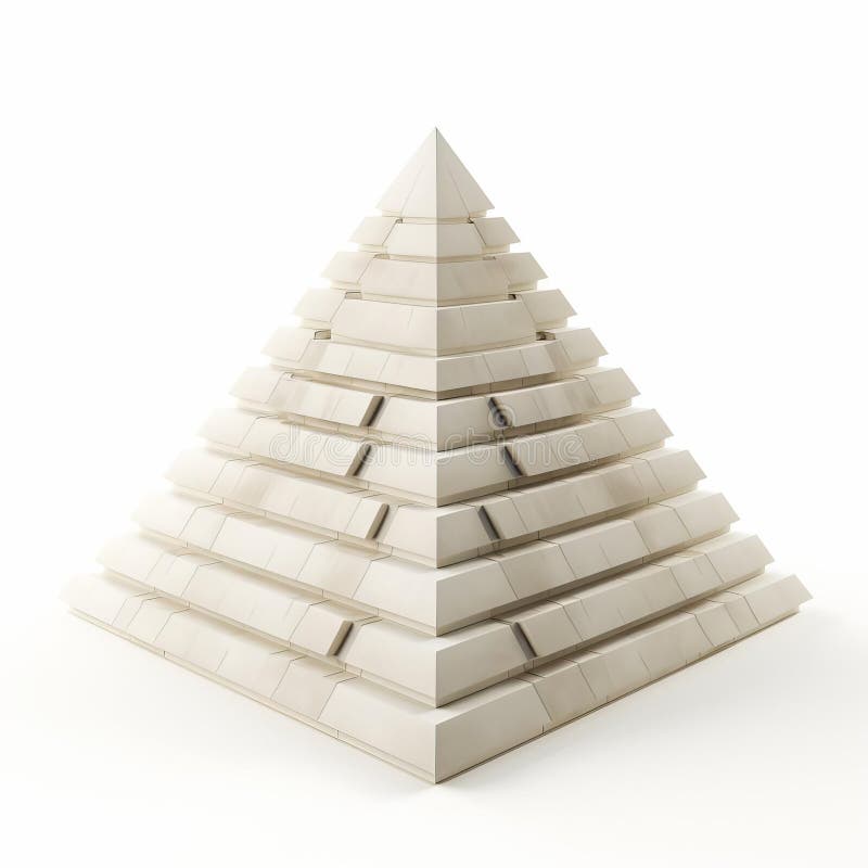 Minimalist Modern Square Pyramid Composition on White Background Stock ...