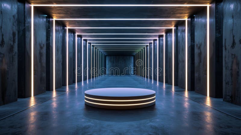 Minimalist Modern Stage with Dynamic Lighting Stock Image - Image of ...