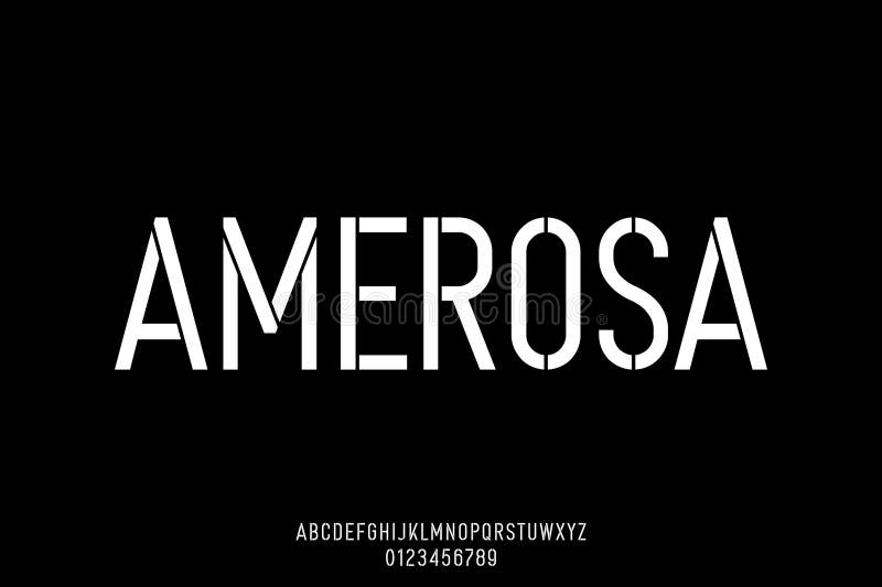 Minimalist Modern Stencil Type Display Font Vector Stock Vector ... Minimalist Modern Stencil Type Display Font Vector Stock Vector ...