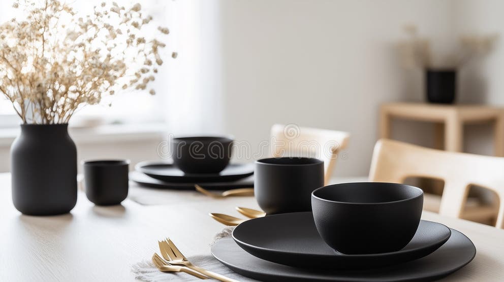 A Minimalist and Modern Table Setting with a Focus on Clean Lines and ...
