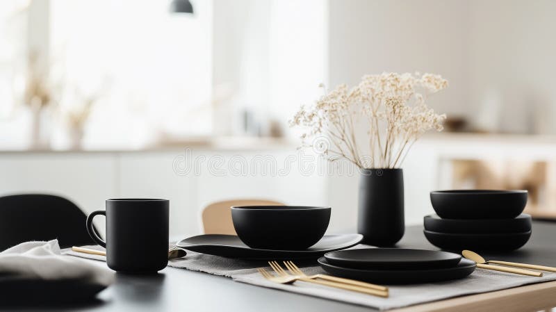 A Minimalist and Modern Table Setting with a Focus on Clean Lines and ...