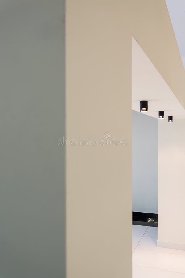 Minimalist Modern White Open Entry Stock Photo - Image of interior ...