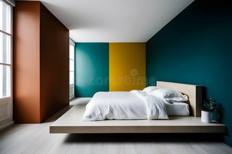 Minimalist Modernized Interior Decoration of a Cozy Bedroom Stock Image ...