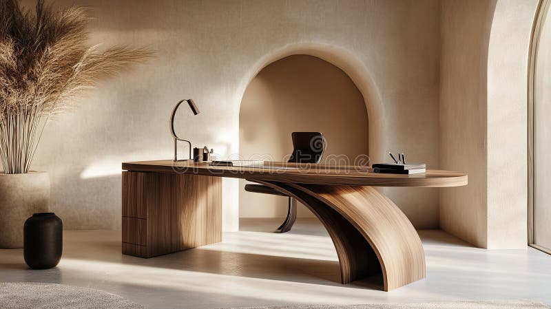 Minimalist Modular Table Setup Styled Contemporary Home Office Stock ...