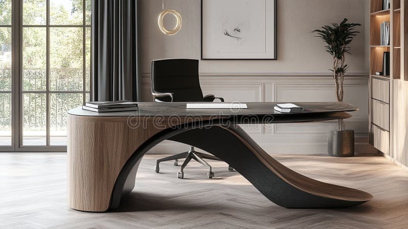 A Minimalist Modular Table Setup Styled in a Contemporary Home Office ...