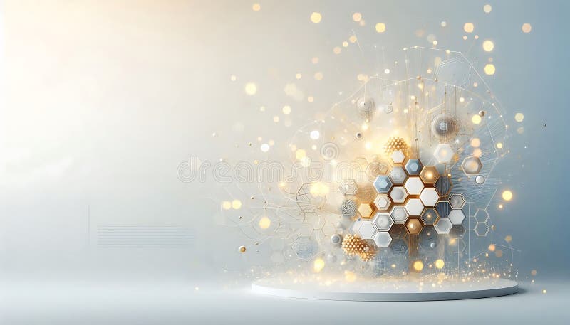 Minimalist Molecular Structure with Soft Lighting Stock Illustration ...