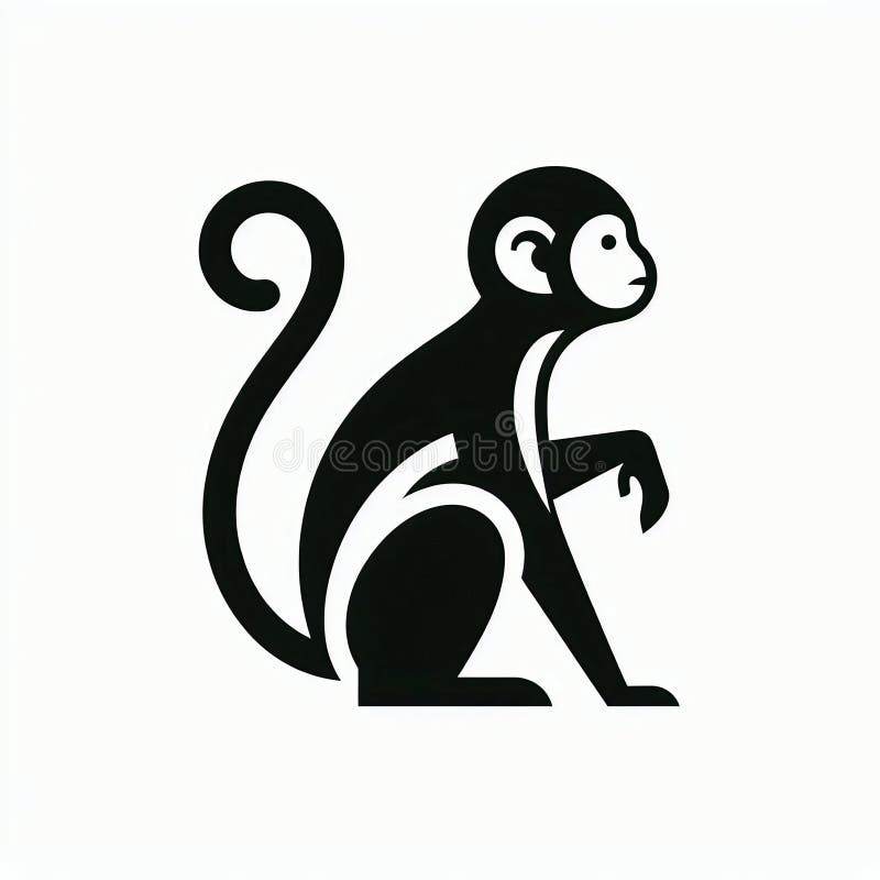 Minimalist monkey design stock illustration. Illustration of neutral ...