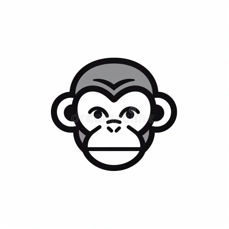Minimalist Monkey Face Logo Design with Symbolic Animal Elements Stock ...