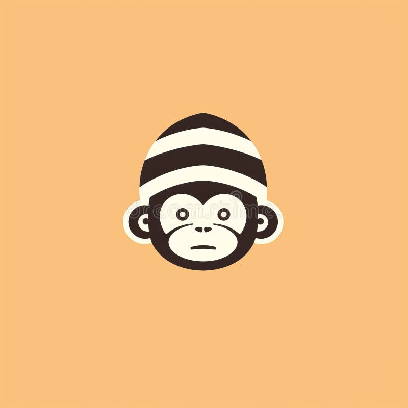 Minimalist Monkey Logo Design with Sympathetic Character and Geometric ...