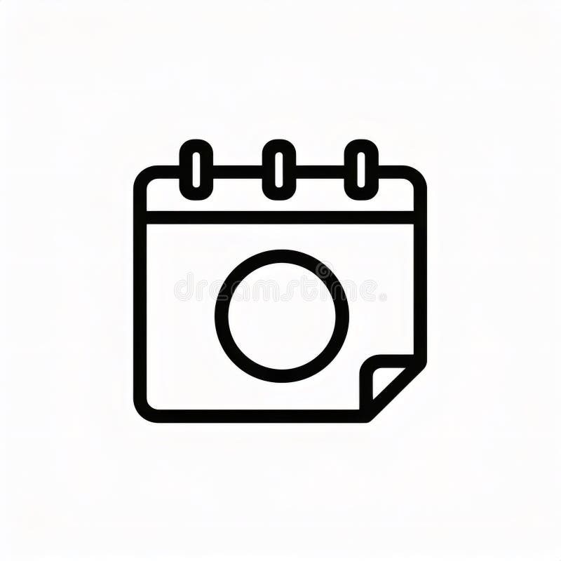 Minimalist Monochrome Calendar Icon Highlighting Current Date Selection ...