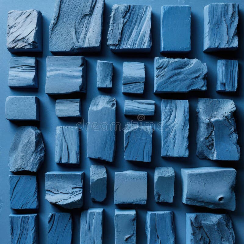 A Minimalist Monochrome Composition in Blue Tones Stock Illustration ...