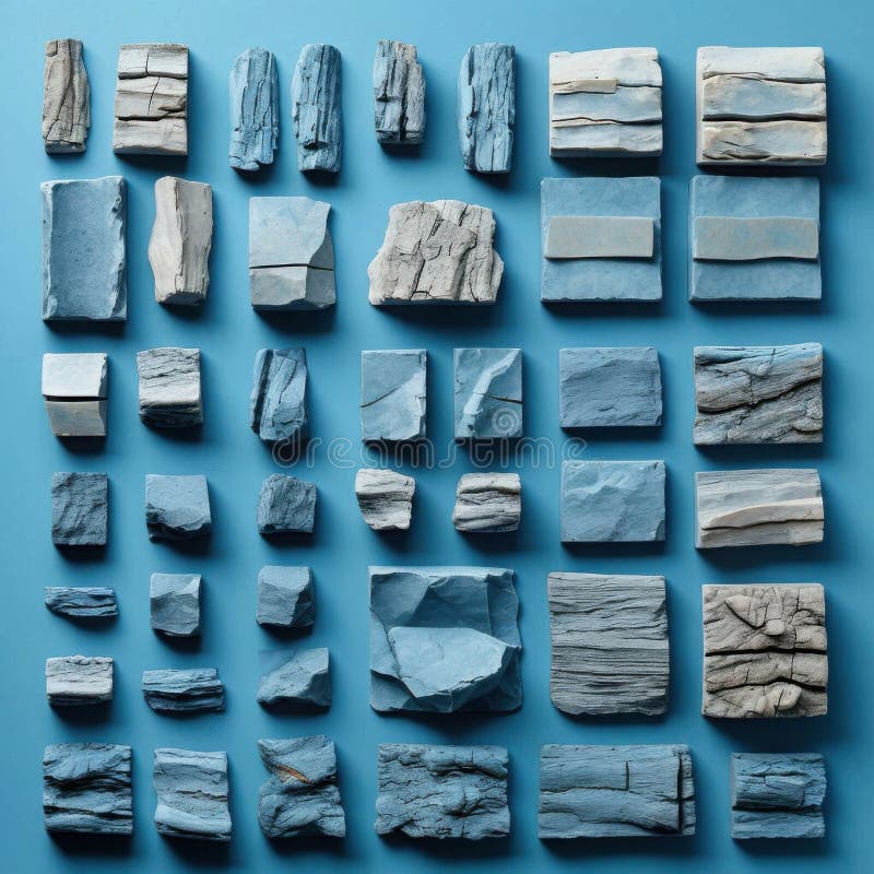 A Minimalist Monochrome Composition in Blue Tones Stock Illustration ...