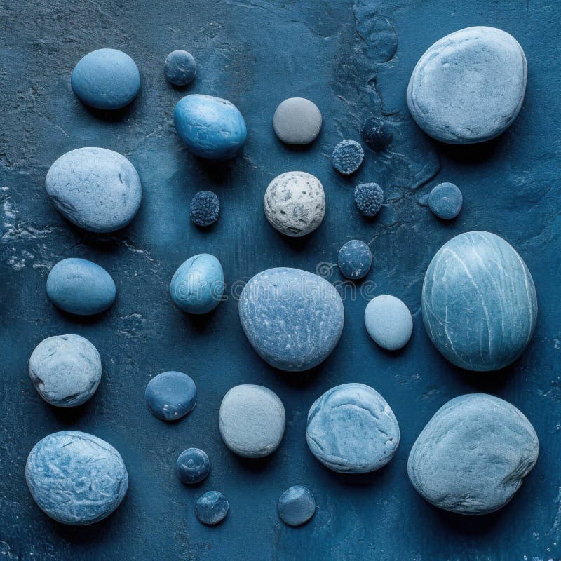 A Minimalist Monochrome Composition in Blue Tones Stock Illustration ...