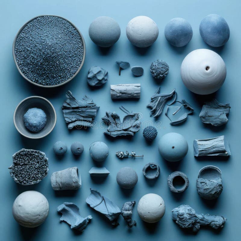 A Minimalist Monochrome Composition in Blue Tones Stock Illustration ...