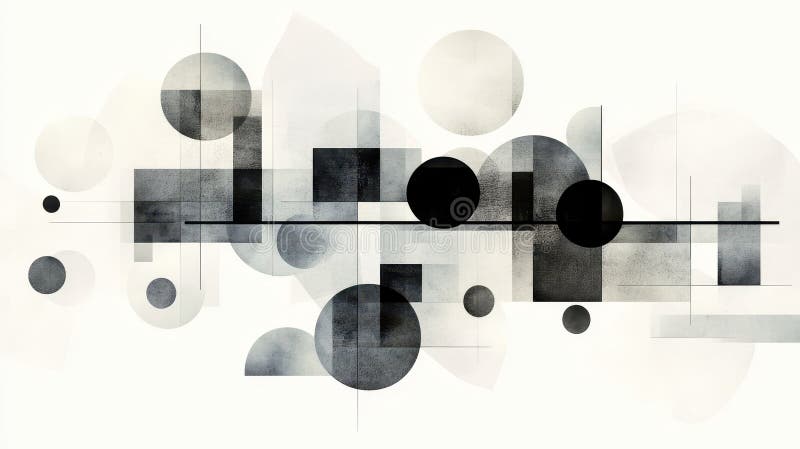 Minimalist Monochrome Geometry Illustration Stock Illustration ...