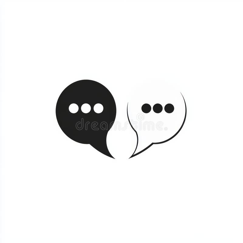 Minimalist Monochrome Speech Bubbles with Ellipsis Symbolizing ...