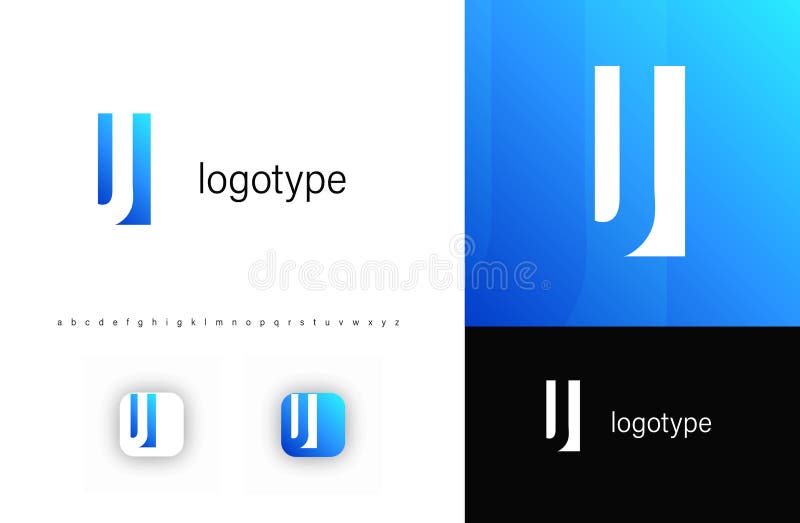 Minimalist Monogram Letter J Logo with Angular Cutout Style and ...