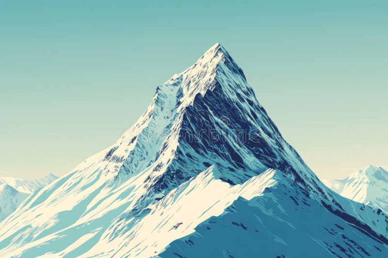 Minimalist Mountain Landscape Design Stock Illustration - Illustration ...