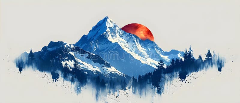 Concept Minimalist, Mountain, Majesty, Rising Sun Minimalist Mountain ...