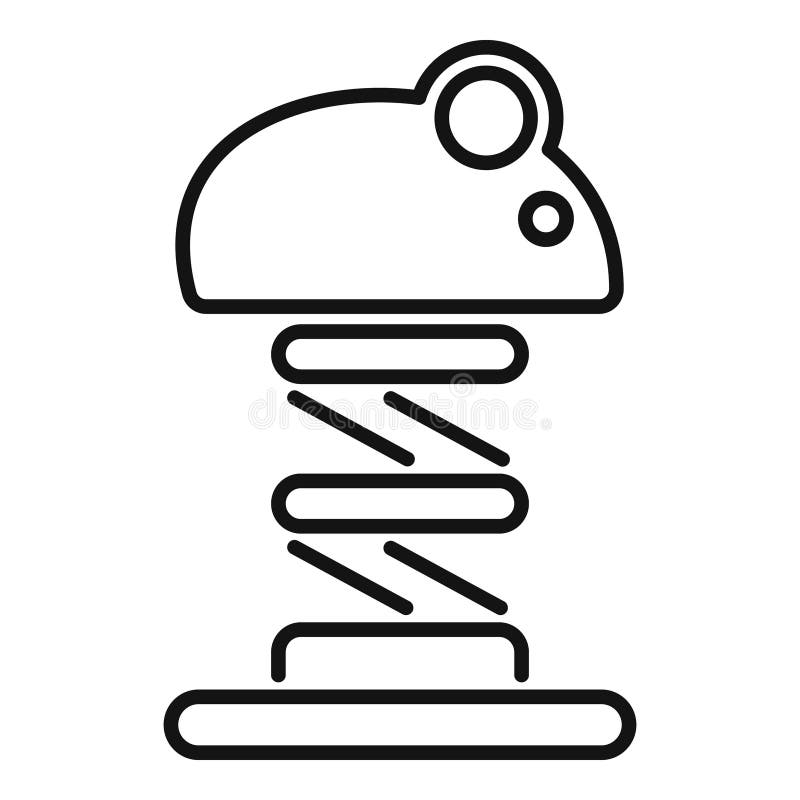 Minimalist Mouse Spring Toy Icon Stock Vector - Illustration of outline ...