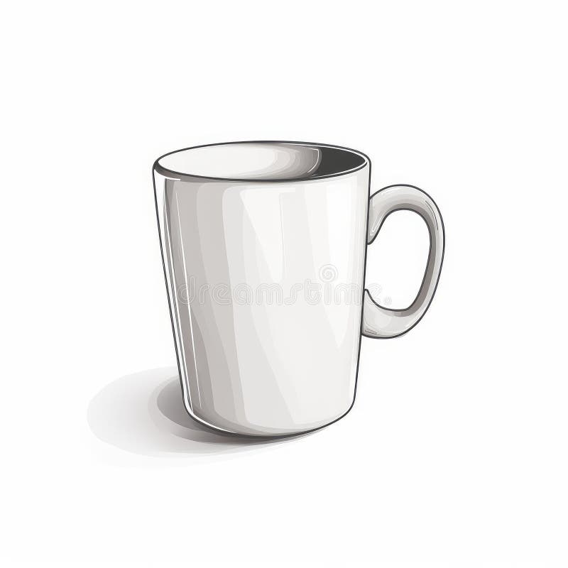 Minimalist Mug Illustration on White Background Stock Illustration ...