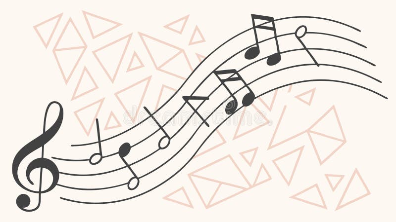 Minimalist Musical Notes with Abstract Triangular Background Elements ...