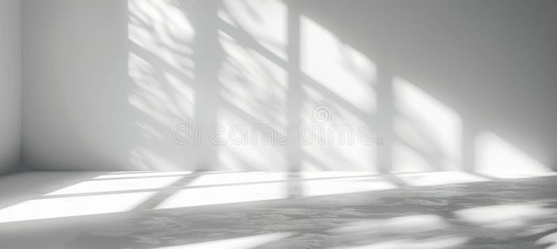 Minimalist Natural Light Shadows on White Wall Abstract Background ...