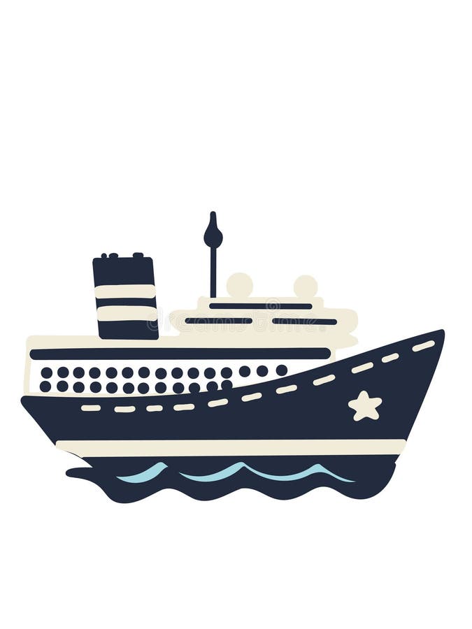 Minimalist Nautical Ship Design Stock Vector - Illustration of deck ...
