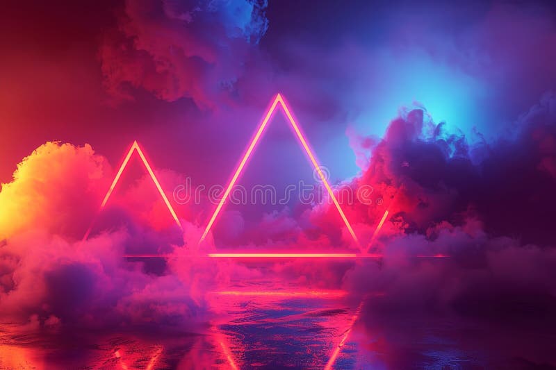 A Minimalist Neon Abstract Wallpaper with Simple Shapes and Subtle ...