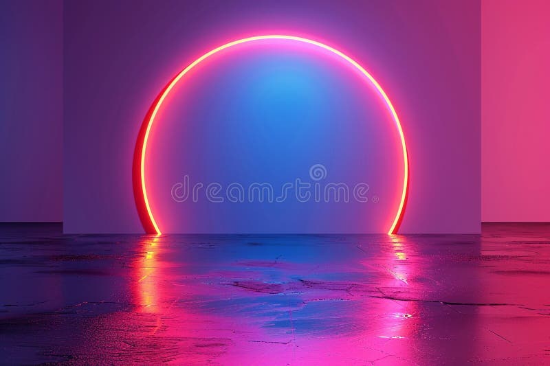 A Minimalist Neon Abstract Wallpaper with Simple Shapes and Subtle ...