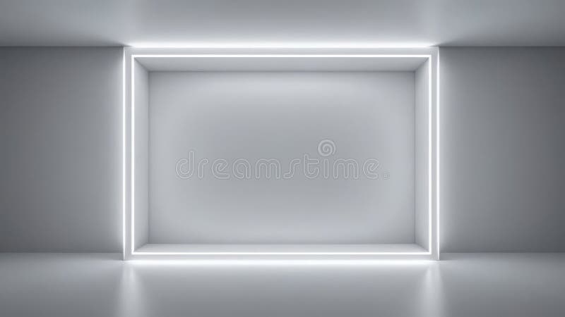 Minimalist Neon Frame in a Bright Room, Highlighting Modern Elegance ...